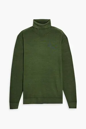 Peserico Mélange Wool Turtleneck Sweater - Forest Green