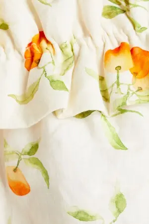 Cami Nyc Off-the-shoulder Printed Linen-gauze Top