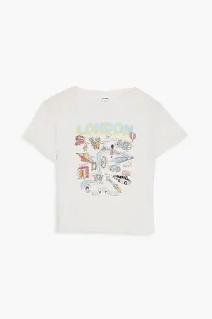 RE/DONE Printed Cottonjersey Tshirt - Off-white
