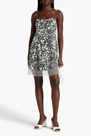 NICHOLAS Name Embellished Silksatin Mini Dress
