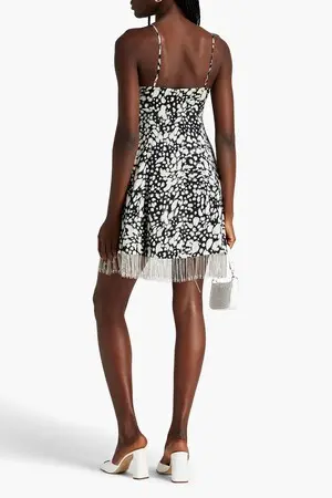 NICHOLAS Name Embellished Silksatin Mini Dress