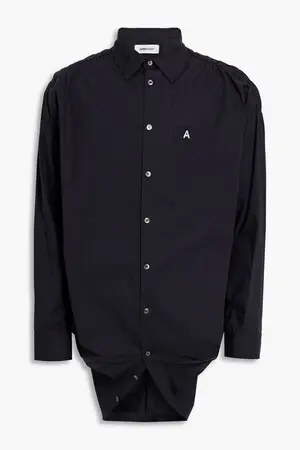 AMBUSH Embroidered Ruched Cottonpoplin Shirt
