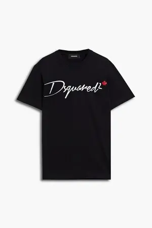 Dsquared2 Printed Cottonjersey Tshirt - Black