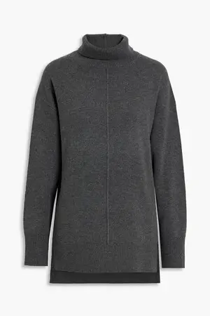 JOSEPH Mélange Wool Turtleneck Sweater - Anthracite