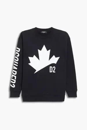 Dsquared2 Printed Cotton-Fleece Sweatshirt Black