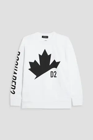 Dsquared2 Printed Cotton-Fleece Sweatshirt White