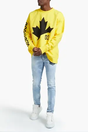 Dsquared2 Printed Cotton-fleece Sweatshirt - Yellow