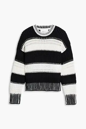 3.1 Phillip Lim Striped Jacquardknit Sweater - Black