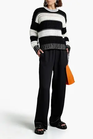 3.1 Phillip Lim Striped Jacquardknit Sweater - Black