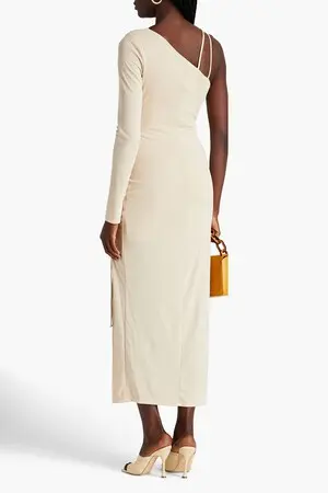 NICHOLAS Onesleeve Cutout Stretchjersey Midi Dress