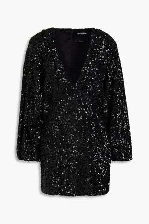 Retrofete Gathered Crepe Mini Dress