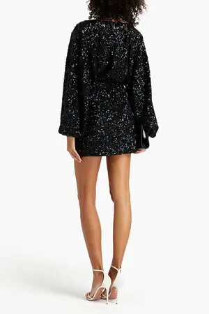 Retrofete Gathered Crepe Mini Dress