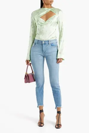 DL1961 Florence Cropped Mid-rise Skinny Jeans - Light Denim