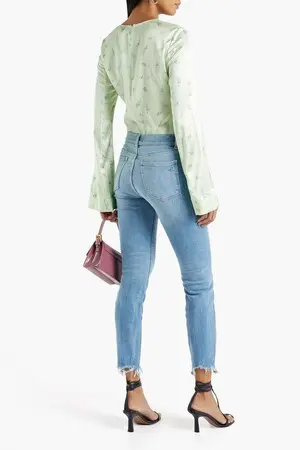 DL1961 Florence Cropped Mid-rise Skinny Jeans - Light Denim