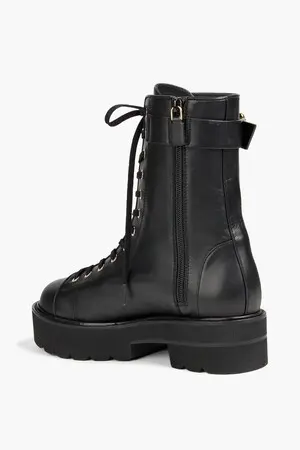 STUART WEITZMAN Ryder Ultralift Leather Platform Combat Boots