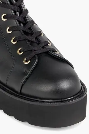 STUART WEITZMAN Ryder Ultralift Leather Platform Combat Boots