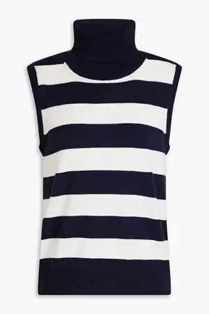 WE NORWEGIANS Gullholmen Striped Merino Wool And Cashmere-blend Vest - Navy