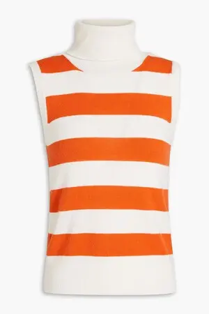 WE NORWEGIANS Gullholmen Striped Merino Wool And Cashmere-blend Vest - Orange
