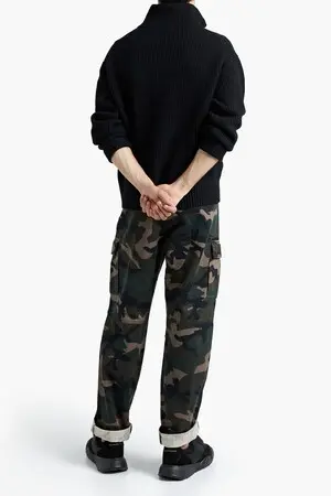 FRAME Ribbed Wool Halfzip Sweater - Black