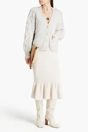 Naadam Cable-knit Wool And Cashmere-blend Cardigan