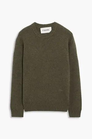 FRAME Mélange Cashmere Sweater - Army Green