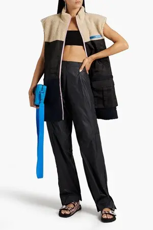 GANNI Teddy Fleecepaneled Shell Vest