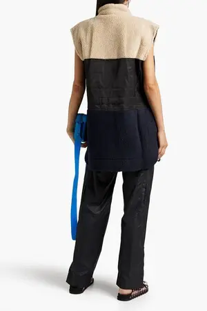 GANNI Teddy Fleecepaneled Shell Vest
