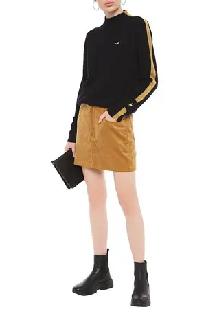 Bella Freud Metallic Striped Cashmereblend Turtleneck Sweater