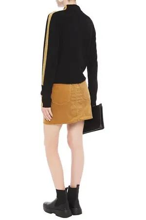 Bella Freud Metallic Striped Cashmereblend Turtleneck Sweater