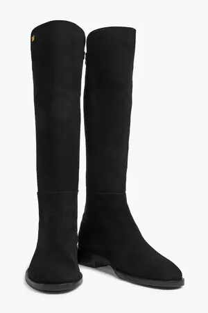 STUART WEITZMAN Keelan City Microstretch And Suede Knee Boots - Black