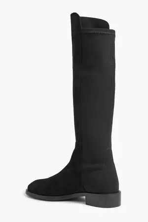 STUART WEITZMAN Keelan City Microstretch And Suede Knee Boots - Black