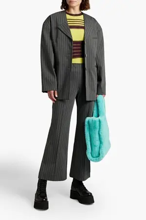 GANNI Pinstriped Flared Twill Pants
