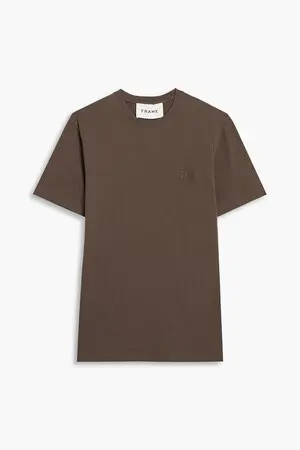 FRAME Embroidered Cottonjersey Tshirt - Anthracite