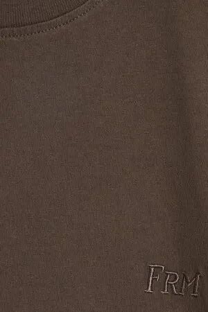FRAME Embroidered Cotton Jersey Tshirt