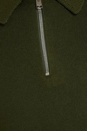 FRAME Ribbed Cotton And Cashmereblend Halfzip Polo Sweater