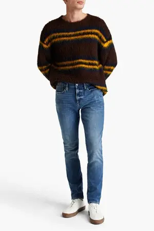 FRAME Skinny Fit Faded Denim Jeans - Mid Denim