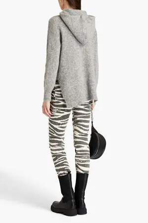 GANNI Mélange Printed Knitted Hoodie