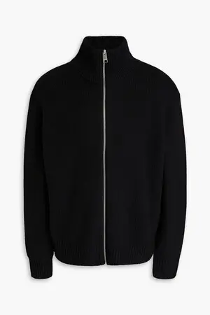 FRAME Wool Zipup Sweater - Black