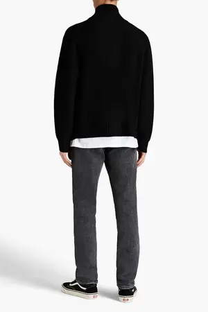 FRAME Wool Zipup Sweater - Black