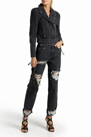 Retrofete Maggie Distressed High-rise Straight-leg Jeans