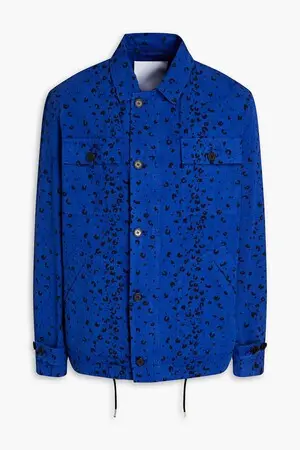 Kenzo Leopardprint Cotton Overshirt - Royal Blue