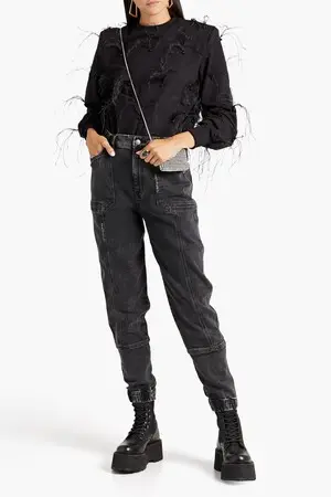 Retrofete Carter Distressed Highrise Tapered Jeans