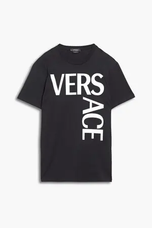 Versace Printed Cottonjersey Tshirt - Black
