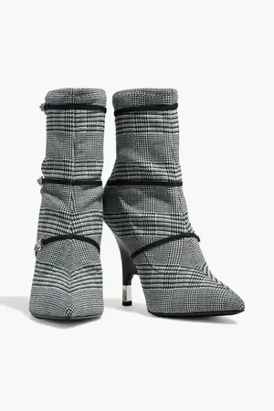 GIUSEPPE ZANOTTI Houndstooth Stretch-knit Sock Boots