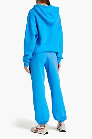 Off-White Bleached Printed French Cotton-terry Track Pants - Azure