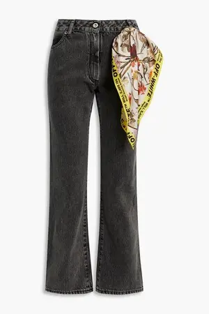 Off-White Midrise Bootcut Jeans - Dark Gray