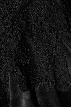 Co Name' Corded Lace Paneled Silk-satin Shirt