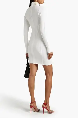 Herve Leger Cutout Ribbedknit Mini Dress