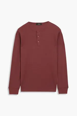 Theory Modalblend Jersey Henley Tshirt - Burgundy