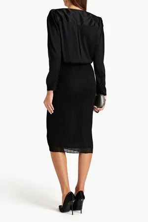 Herve Leger Ribbed Knit Midi Skirt